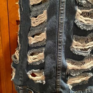 VIP | Jackets & Coats | Distressed Sleeveless Denim Jean Vest | Poshmark